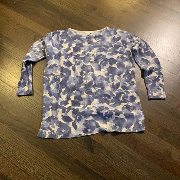 J. Jill | Sweaters | J Jill Blue Floral Sweater Xsp Petite Euc Cotton ...